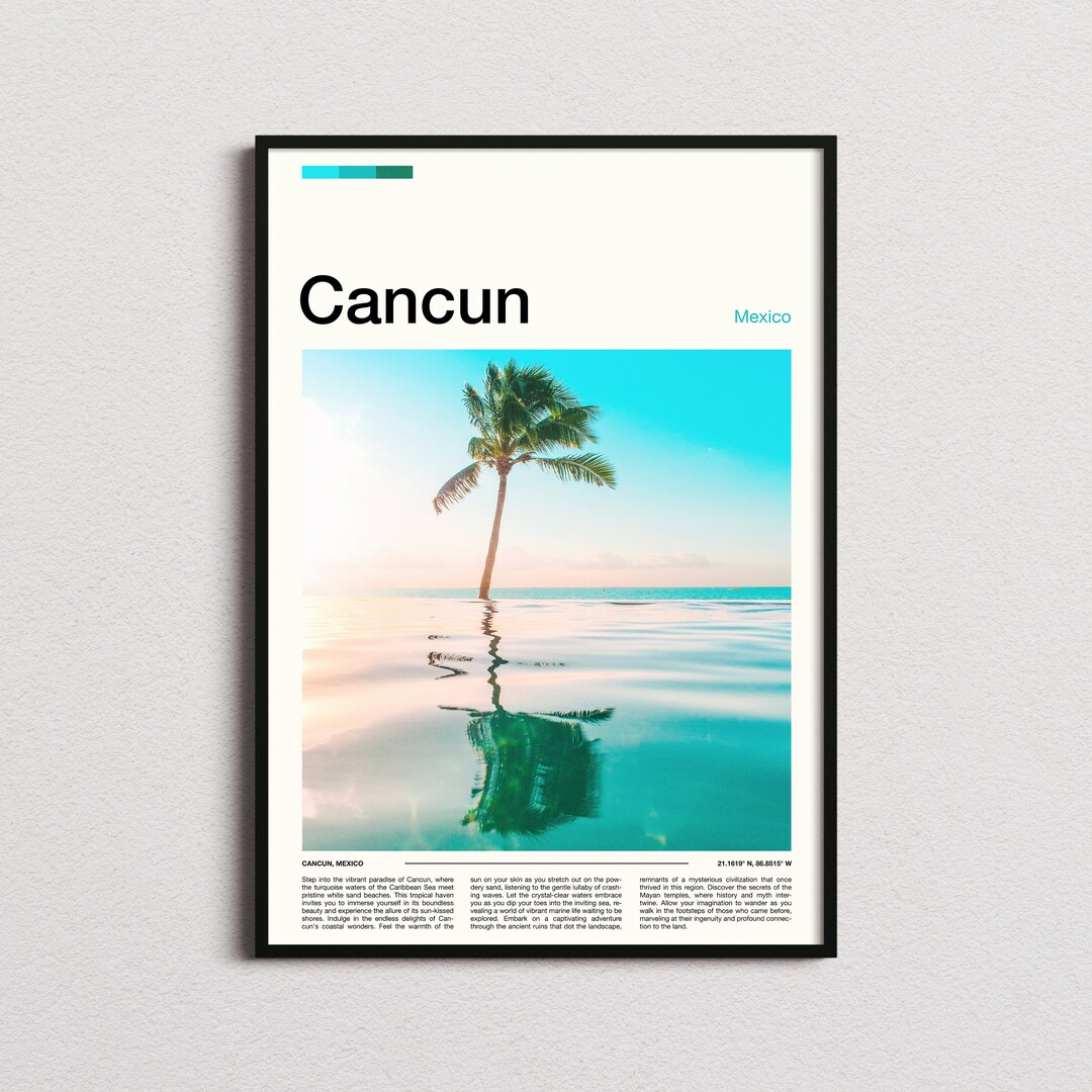 Cancun Print, Cancun Poster, Cancun Wall Art, Cancun Art Print, Cancun ...