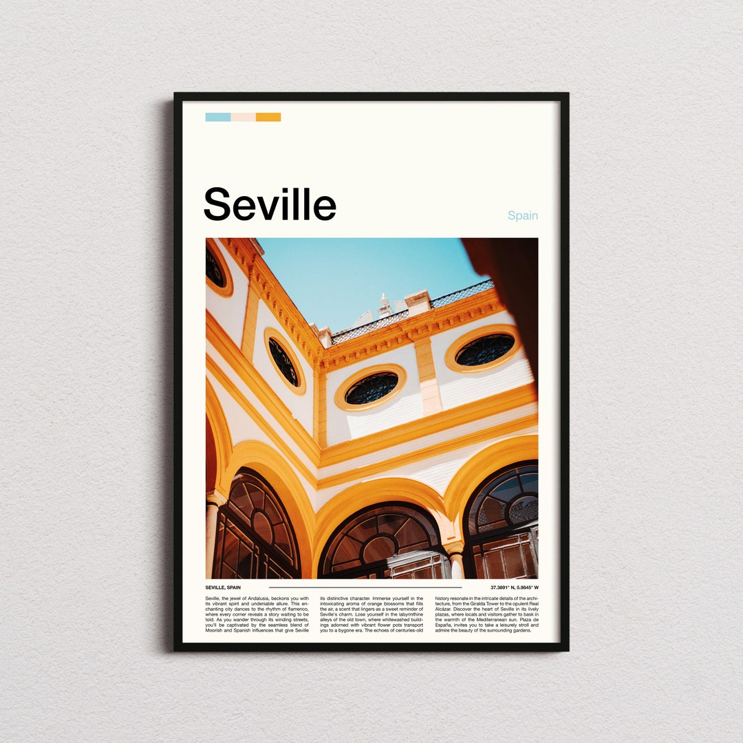 Seville Print, Seville Poster, Seville Wall Art, Seville Art Print ...