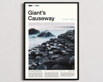 Giants Causeway Print Poster Canvas Antrim Wall Art Ireland UK Artwork ...