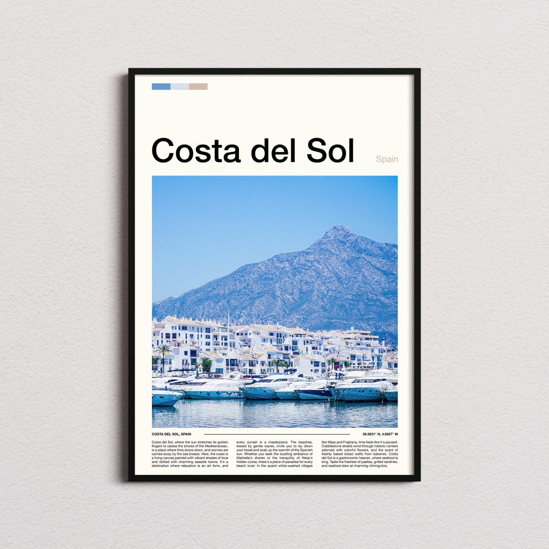 Costa Del Sol Print Costa Del Sol Poster Costa Del Sol Wall - Etsy