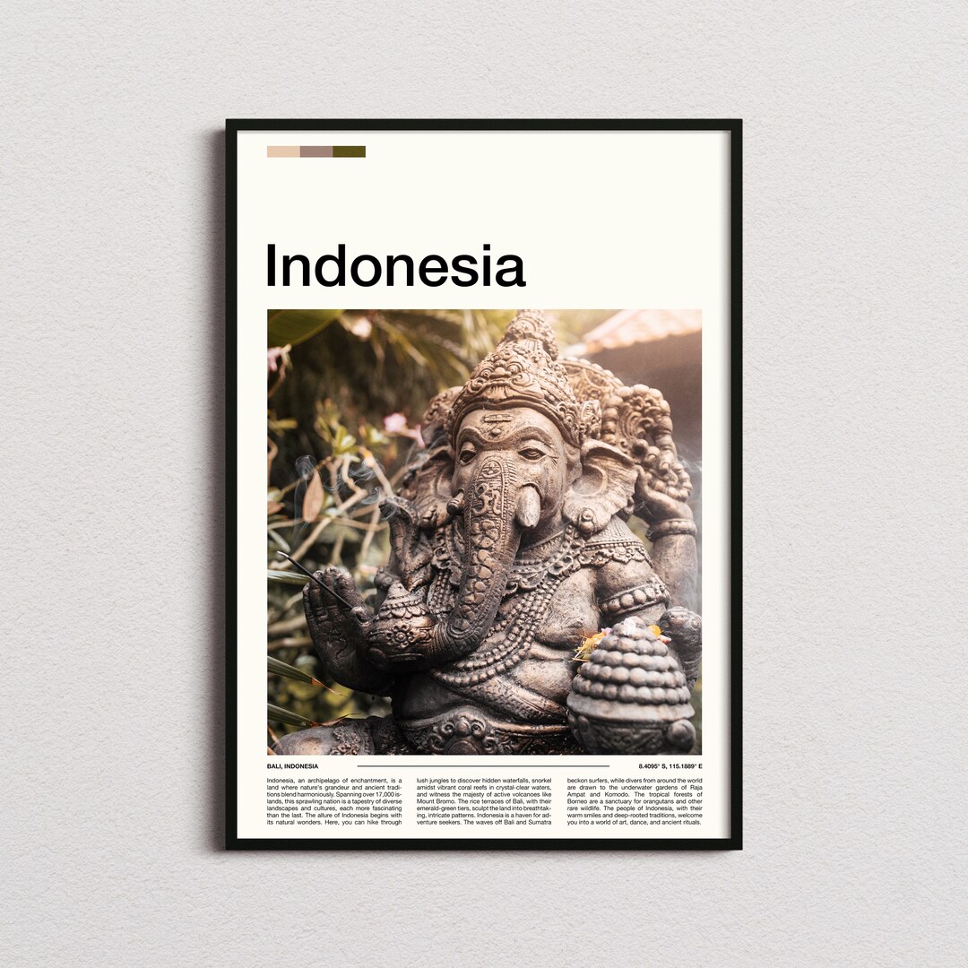 Indonesia Print, Indonesia Poster, Indonesia Wall Art, Indonesia Art ...