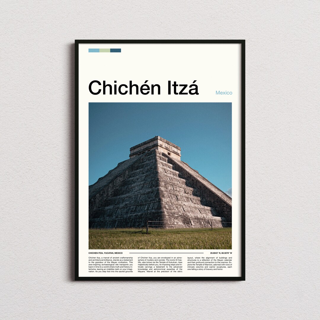 Chichen Itza Print, Chichen Itza Poster, Chichen Itza Wall Art, Mexico ...