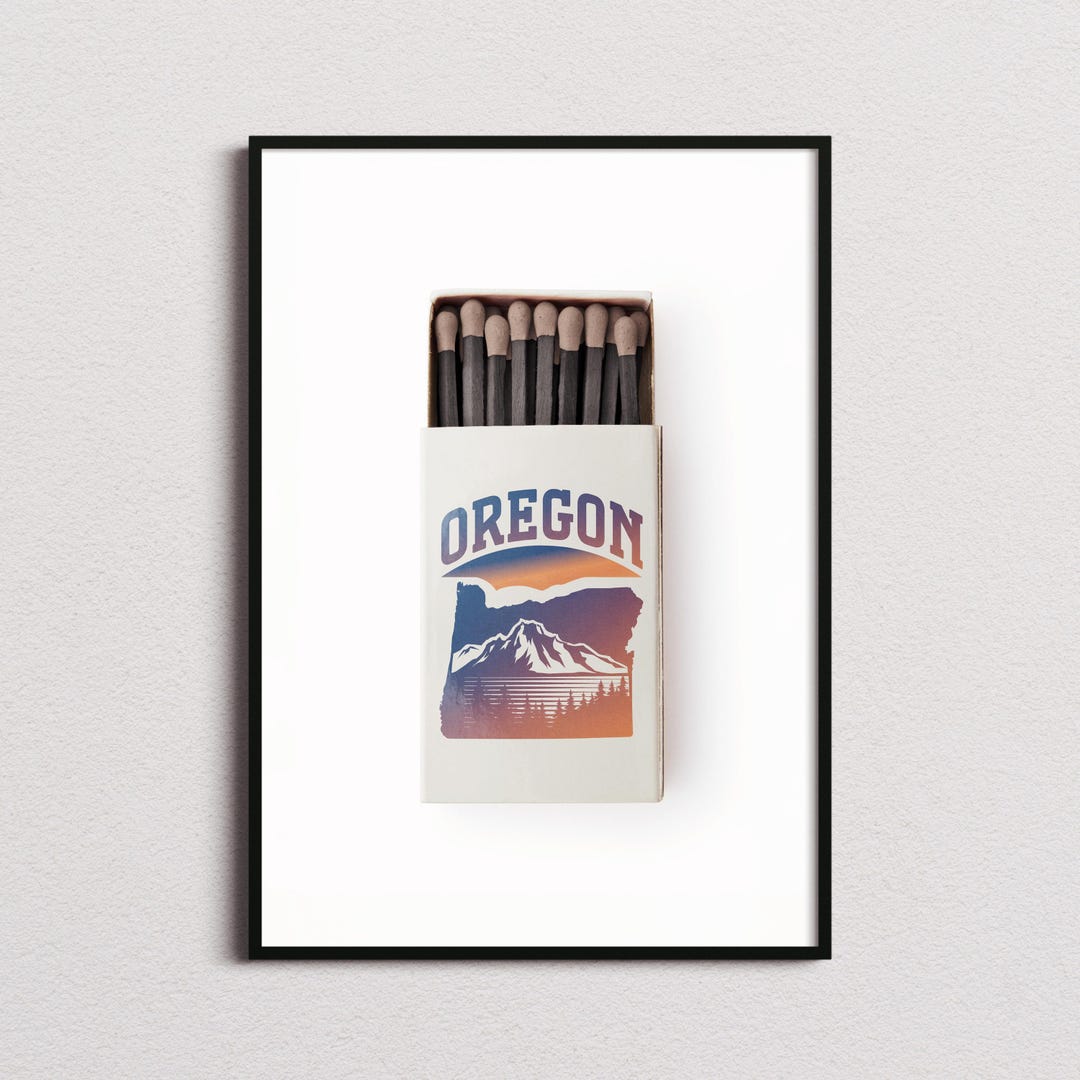 Oregon Matchbox Print, Oregon Print, Oregon Poster, Oregon Wall Art ...