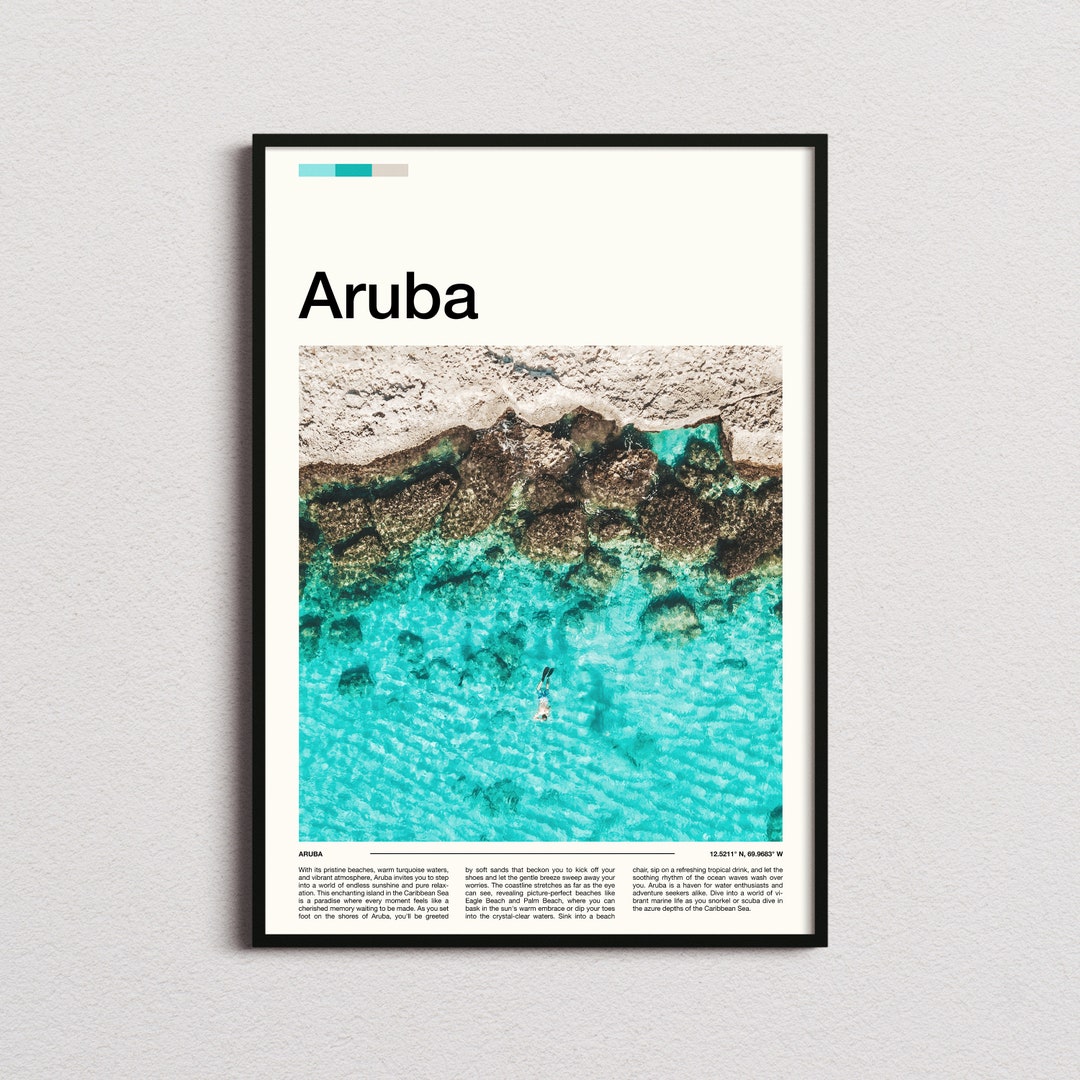 Aruba Print, Aruba Poster, Aruba Wall Art, Caribbean Art Print, Aruba ...