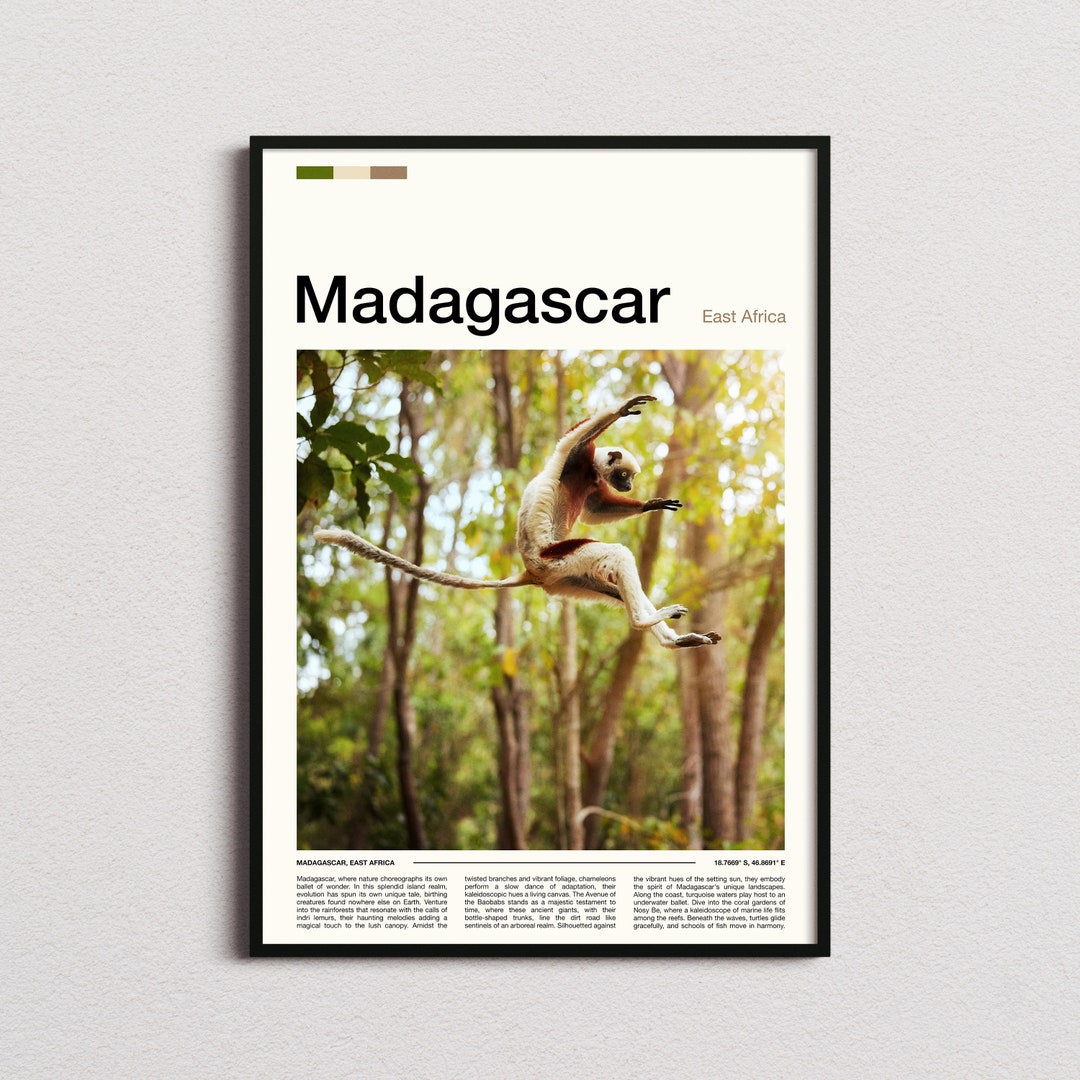Madagascar Print, Madagascar Poster, Madagascar Wall Art, Madagascar ...