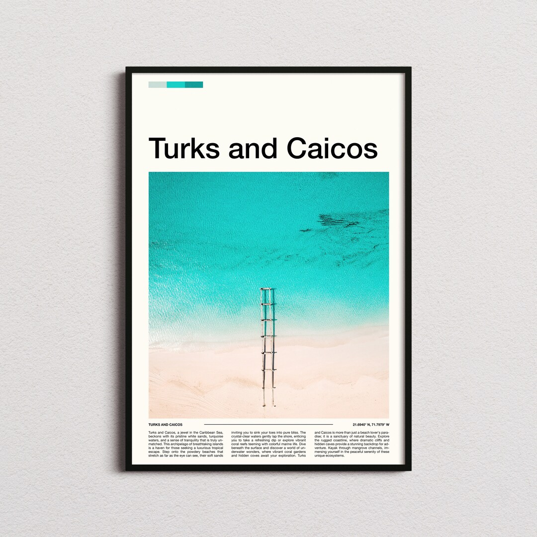 Turks and Caicos Print, Turks and Caicos Poster, Turks and Caicos Wall ...