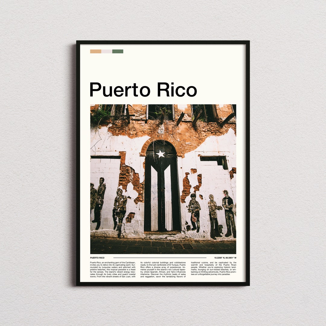 Puerto Rico Print, Puerto Rico Poster, Puerto Rico Wall Art, Puerto ...