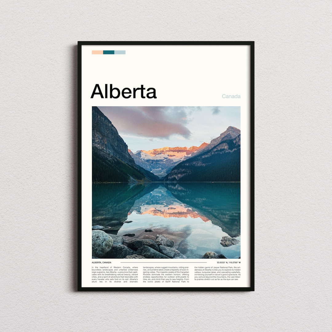 Alberta Print Alberta Poster Canada Wall Art Alberta Art - Etsy
