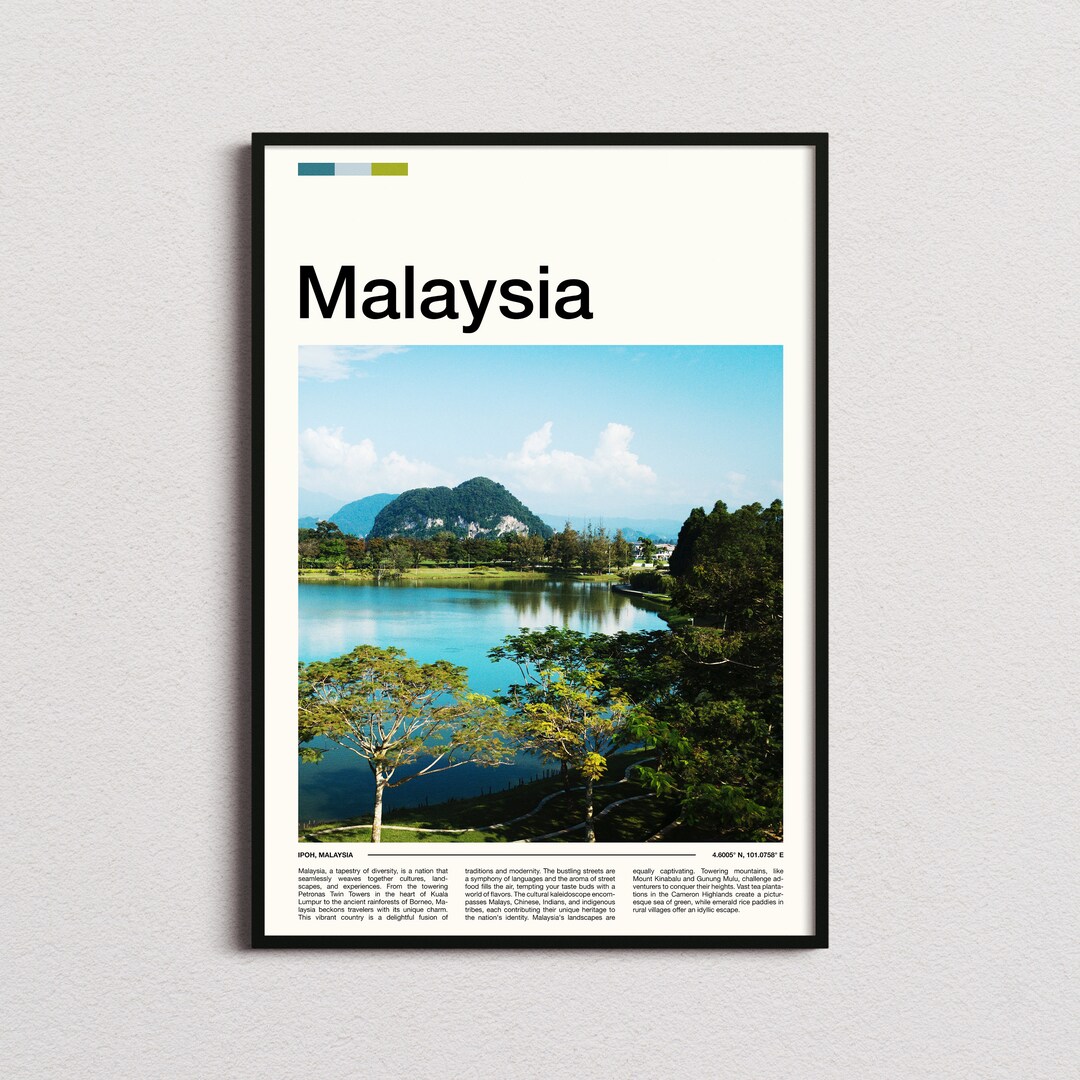 Malaysia Print, Malaysia Poster, Malaysia Wall Art, Malaysia Art Print ...