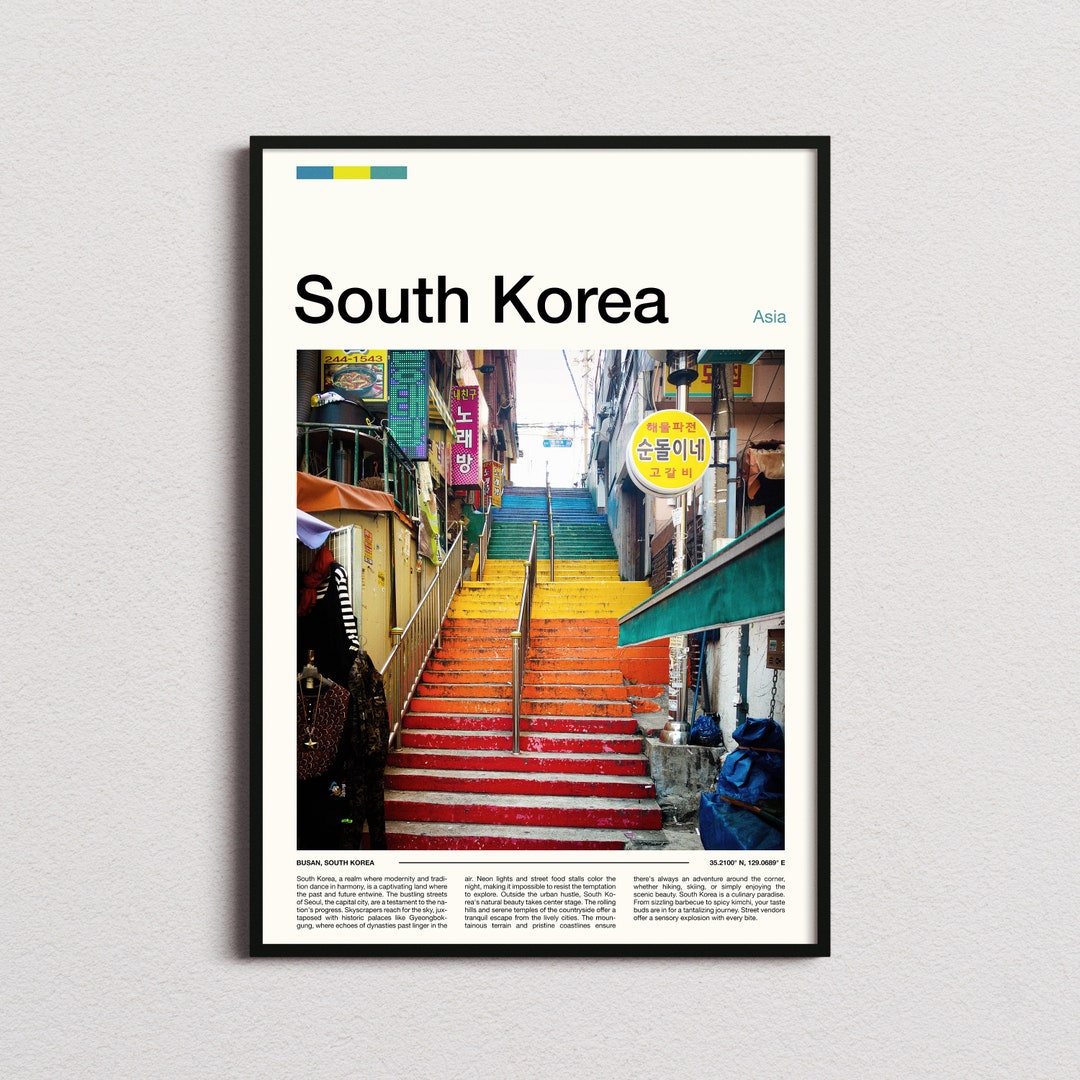 South Korea Print, South Korea Poster, South Korea Wall Art, South ...