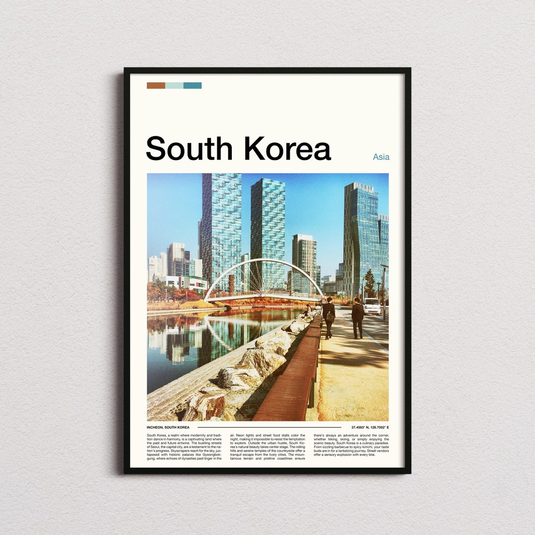 South Korea Print, South Korea Poster, South Korea Wall Art, South ...