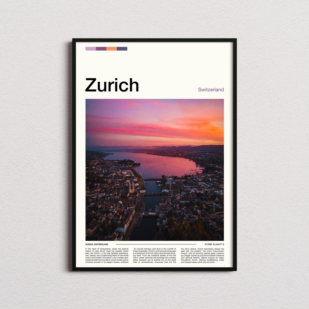 Zurich Print, Zurich Poster, Zurich Wall Art, Switzerland Art Print ...