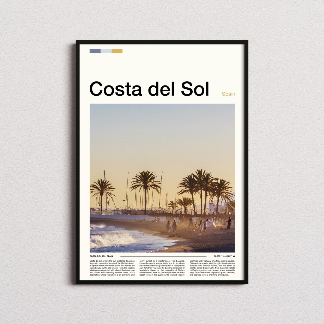 Costa Del Sol Print, Costa Del Sol Poster, Costa Del Sol Wall Art ...