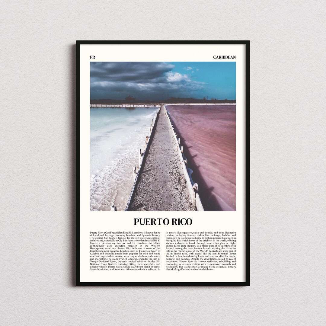 Puerto Rico Print, Puerto Rico Poster, Puerto Rico Wall Art, Puerto ...