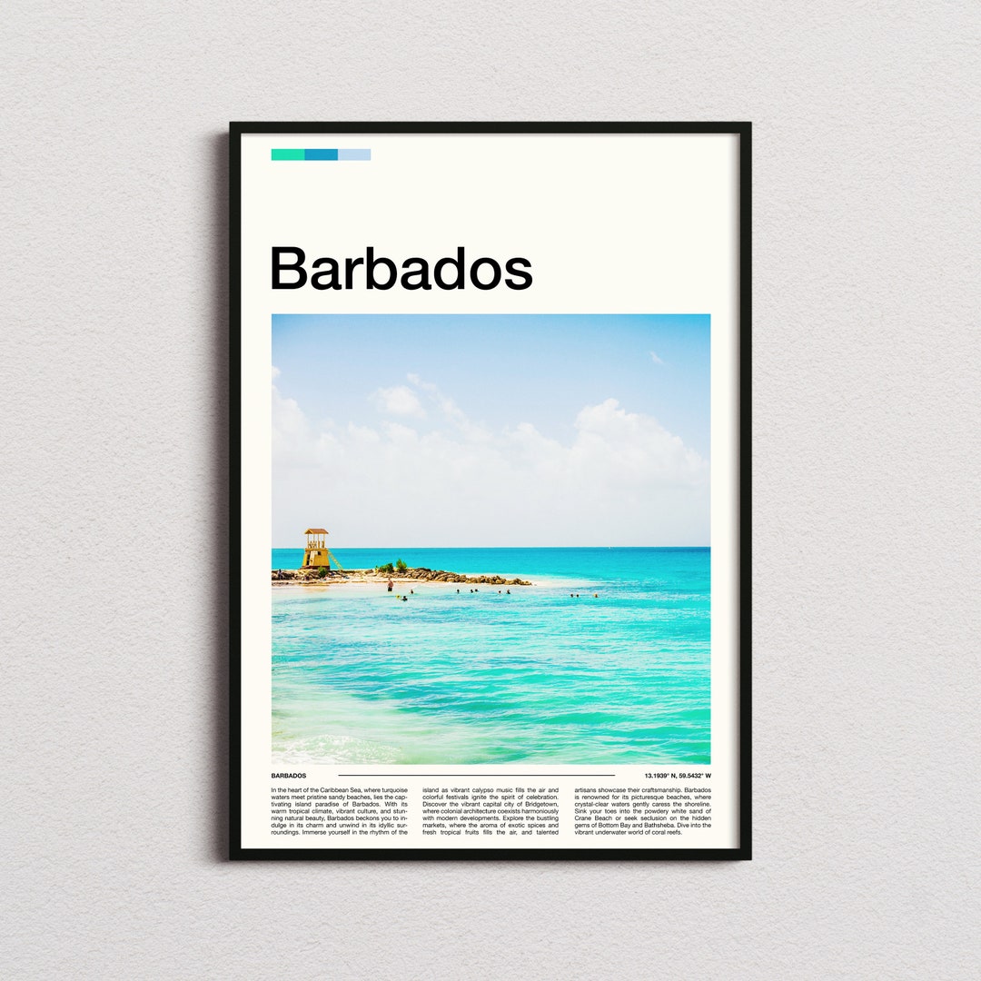 Barbados Print, Barbados Poster, Barbados Wall Art, Caribbean Art Print ...