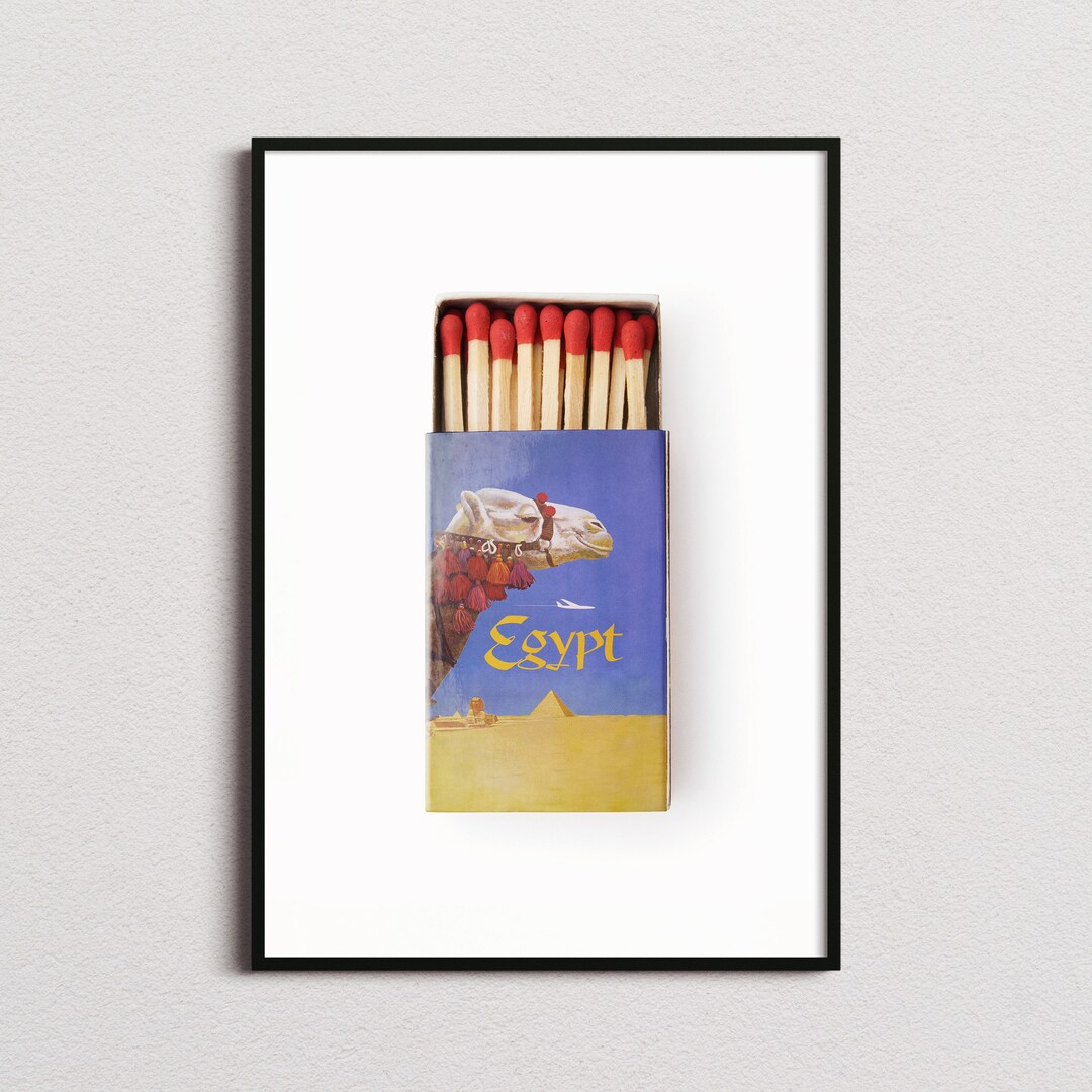 Vintage Egypt Matchbox Print, Egypt Print, Egypt Poster, Egypt Wall Art ...
