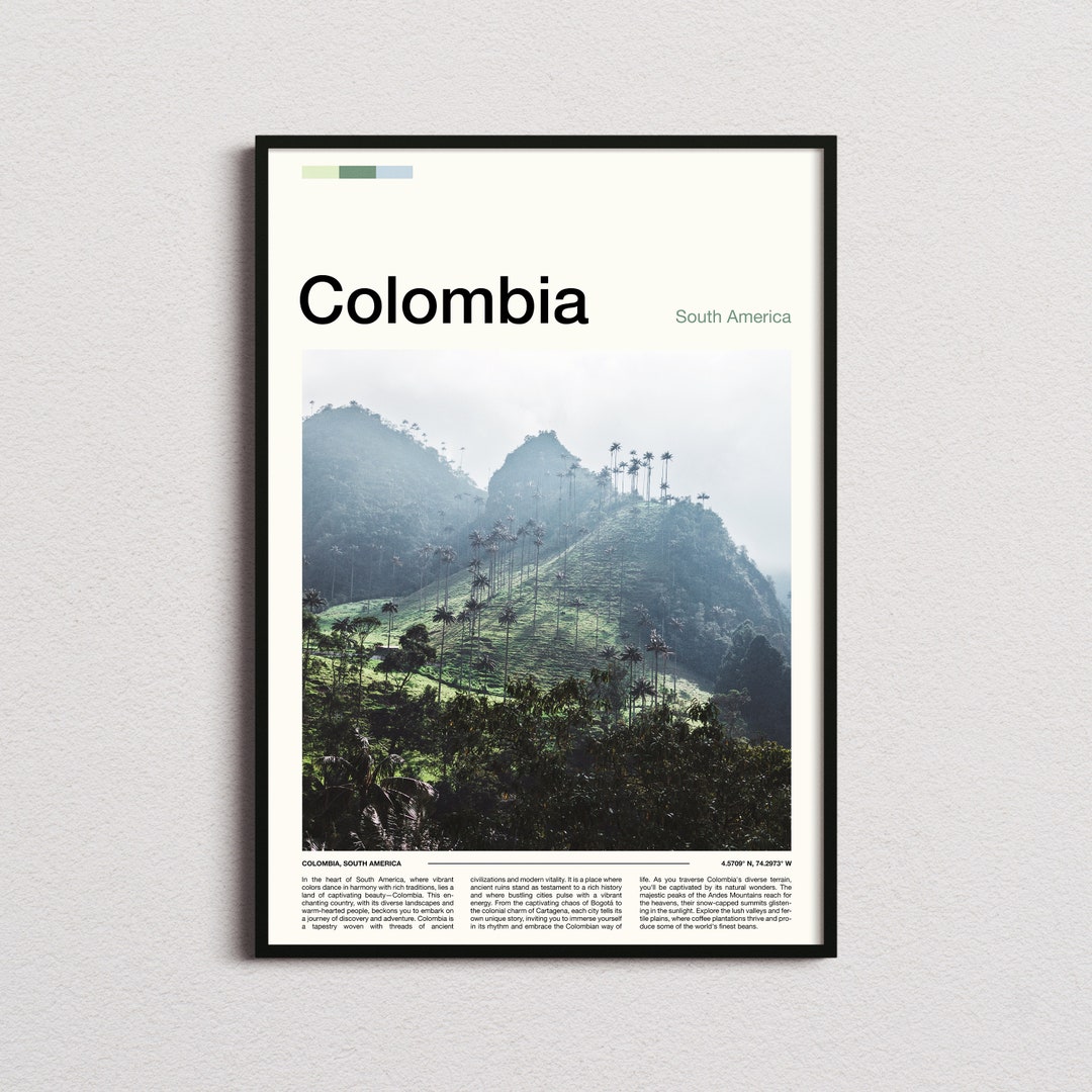 Colombia Print, Colombia Poster, Colombia Wall Art, Colombia Art Print ...