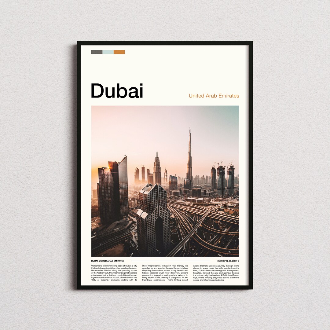 Dubai Print, Dubai Poster, Dubai Wall Art, United Arab Emirates Art ...