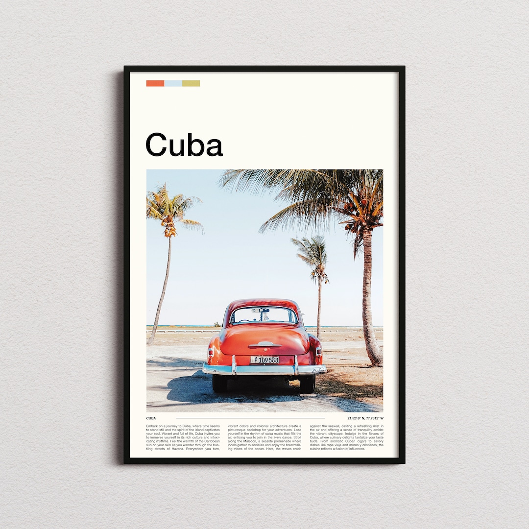 Cuba Print Cuba Poster Cuba Wall Art Cuba Art Print Cuba - Etsy