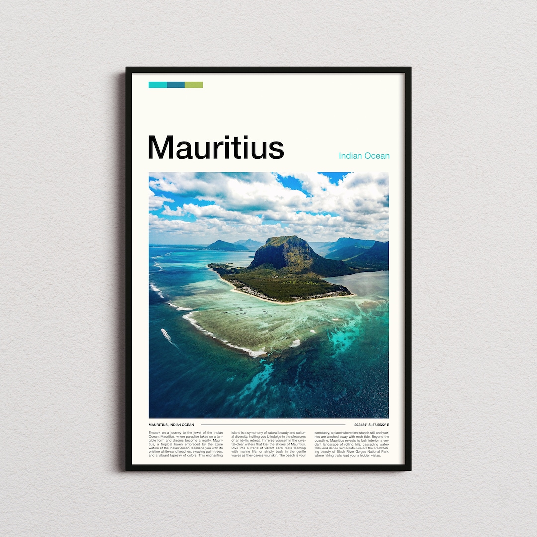 Mauritius Print, Mauritius Poster, Mauritius Wall Art, Mauritius Art ...