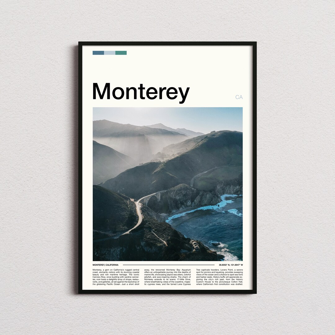 Monterey Print, Monterey Poster, Monterey Wall Art, Monterey Art Print ...