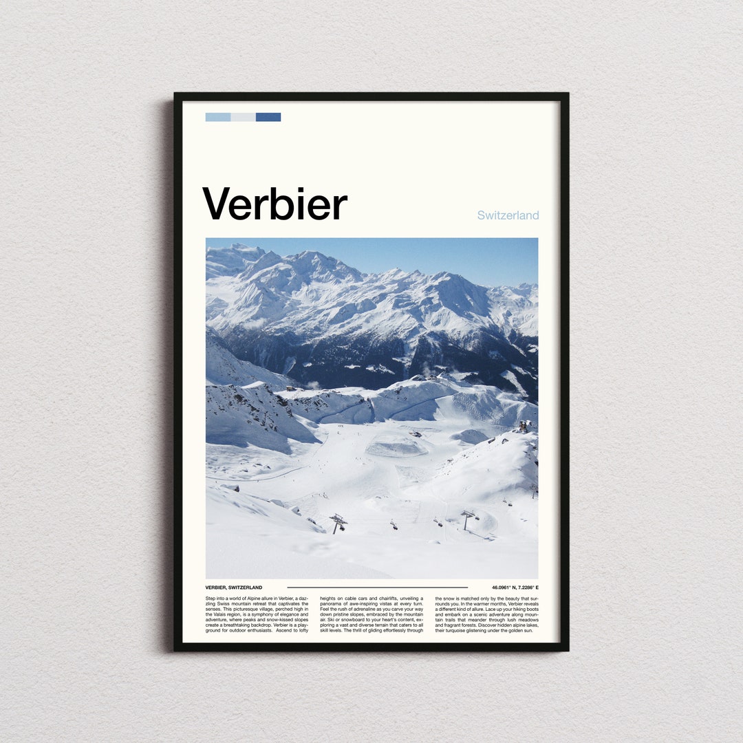 Verbier Print, Verbier Poster, Verbier Wall Art, Verbier Art Print ...