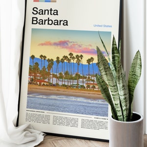 Santa Barbara Print, Santa Barbara Poster, Santa Barbara Wall Art ...