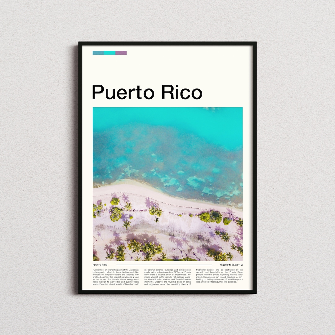 Puerto Rico Print, Puerto Rico Poster, Puerto Rico Wall Art, Puerto ...