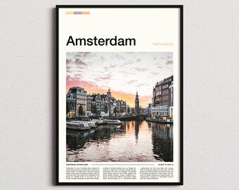 Amsterdam Print Amsterdam Canals Poster Netherlands Wall Art Amsterdam ...