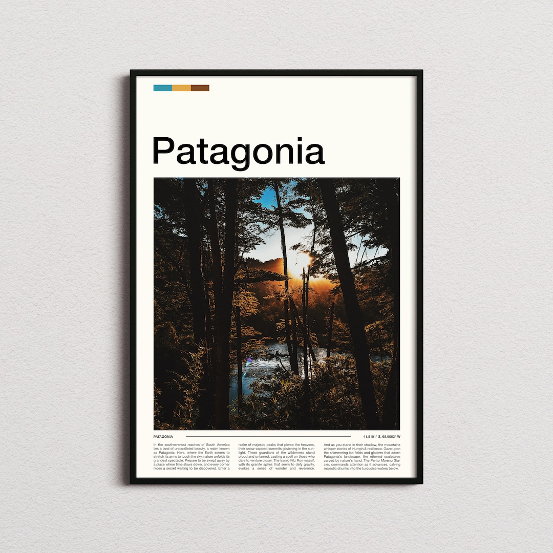 Patagonia Print, Patagonia Poster, Patagonia Wall Art, Patagonia Art ...