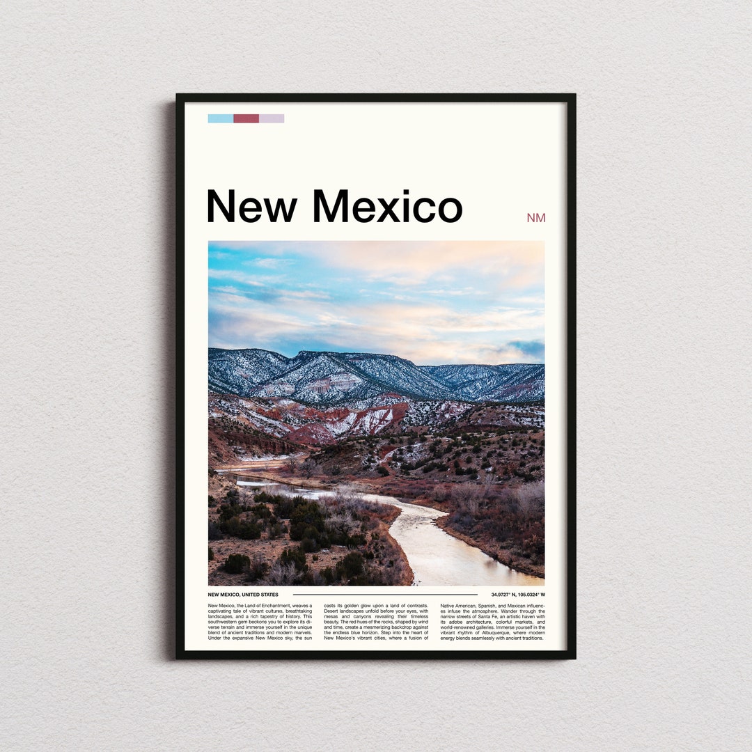 New Mexico Print, New Mexico Poster, New Mexico Wall Art, New Mexico ...