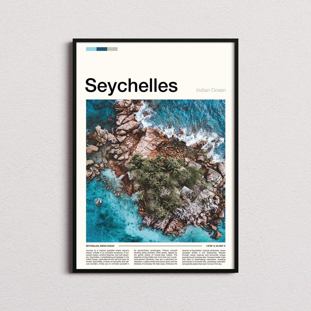 Seychelles Print, Seychelles Poster, Seychelles Wall Art, Seychelles ...