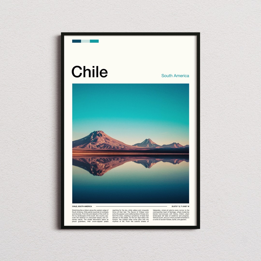 Chile Print, Chile Poster, Chile Wall Art, Chile Art Print, Chile Photo ...