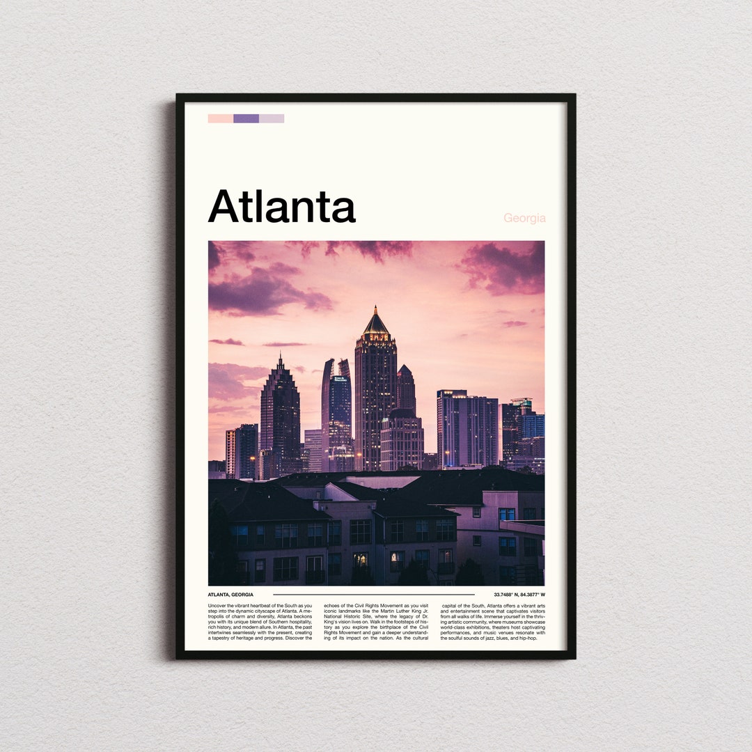 Atlanta Print, Atlanta Poster, Atlanta Wall Art, Georgia Art Print ...