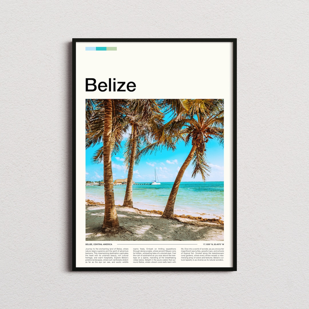 Belize Print, Belize Poster, Belize Wall Art, Belize Art Print, Belize ...