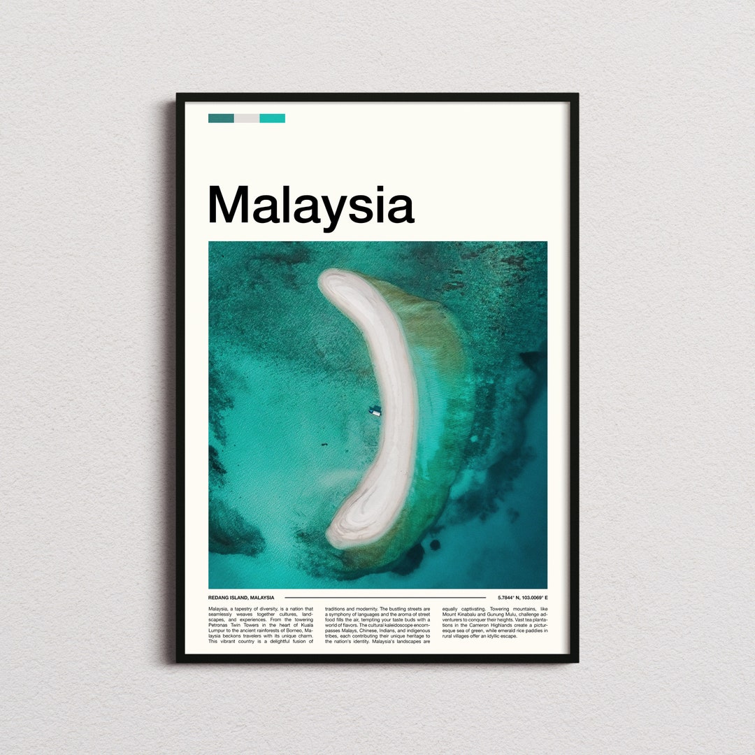 Malaysia Print, Malaysia Poster, Malaysia Wall Art, Malaysia Art Print ...
