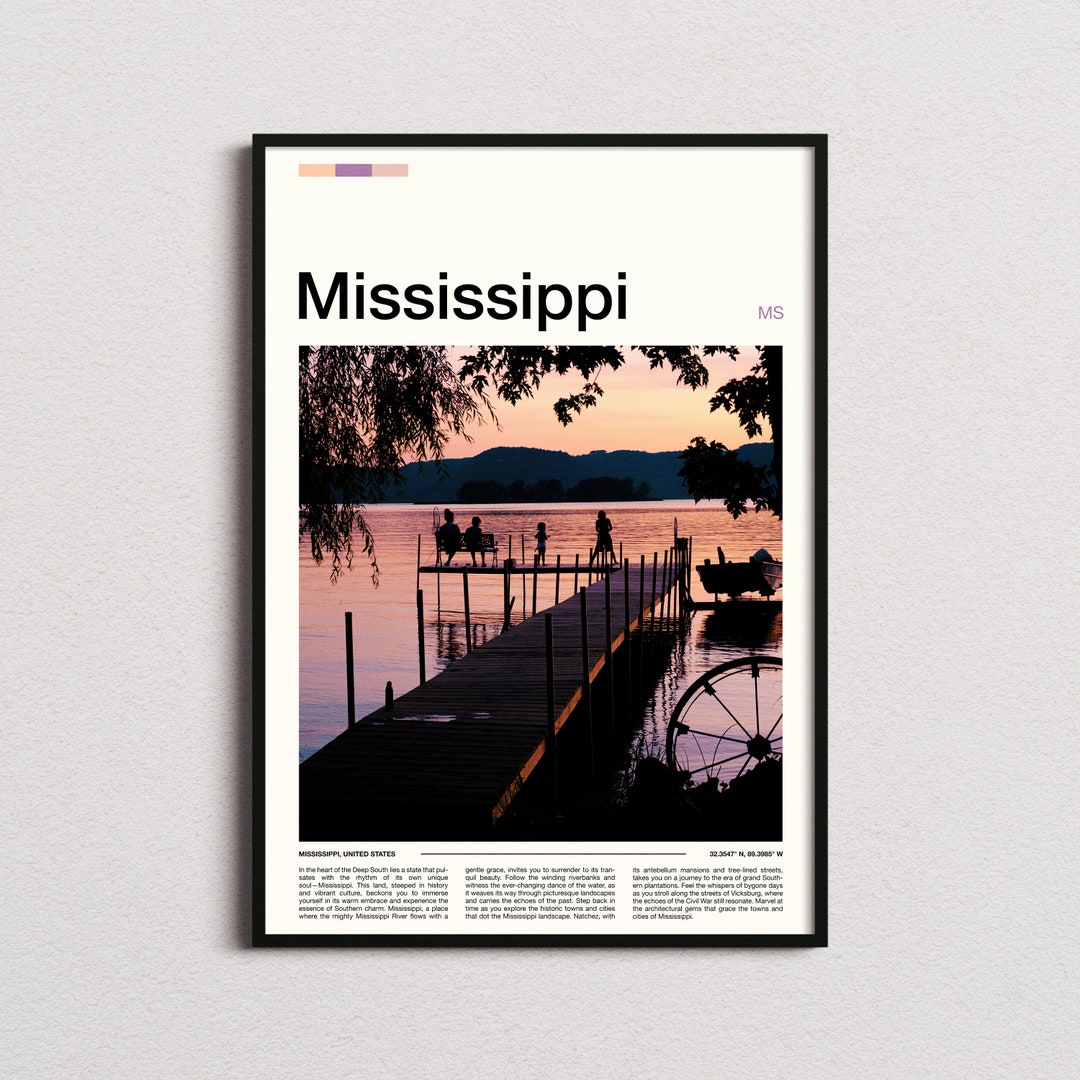 Mississippi Print, Mississippi Poster, Mississippi Wall Art ...
