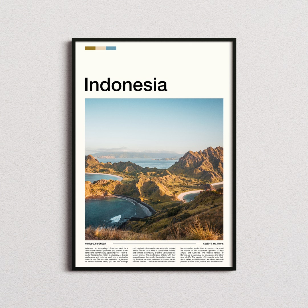 Indonesia Print, Indonesia Poster, Indonesia Wall Art, Indonesia Art ...