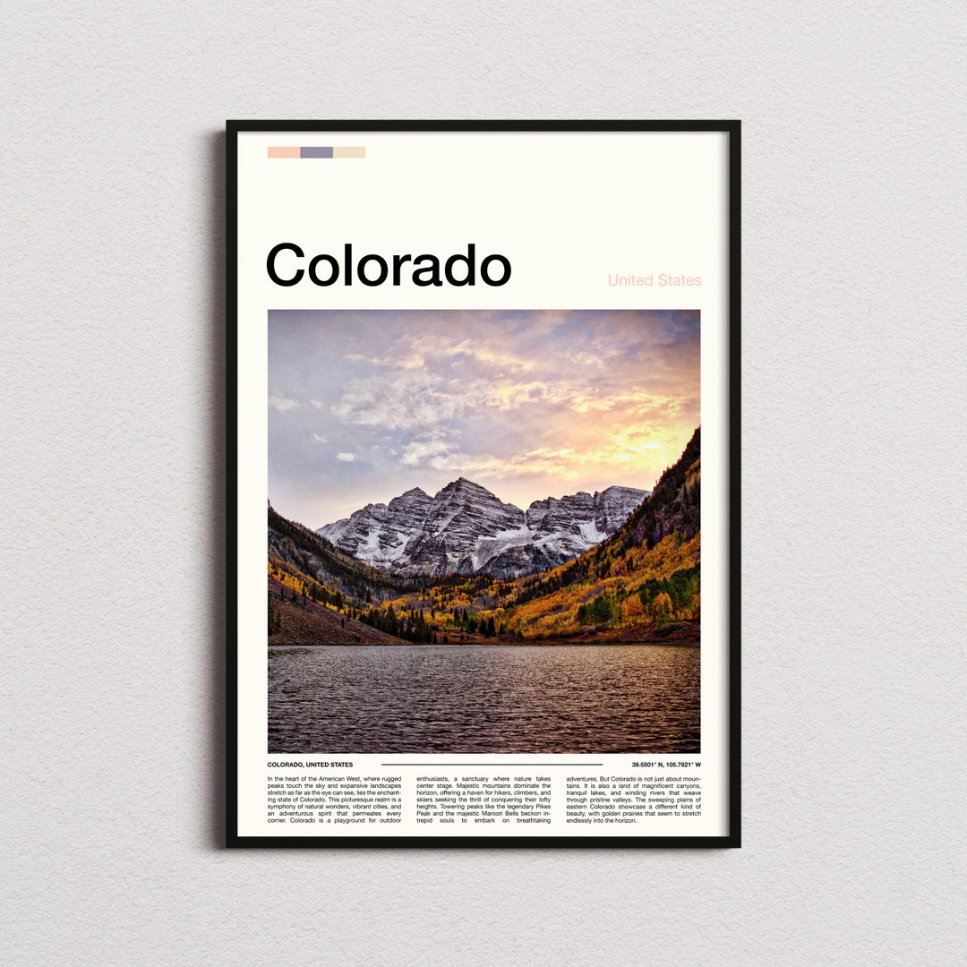 Colorado Print, Colorado Poster, Colorado Wall Art, Colorado Art Print ...