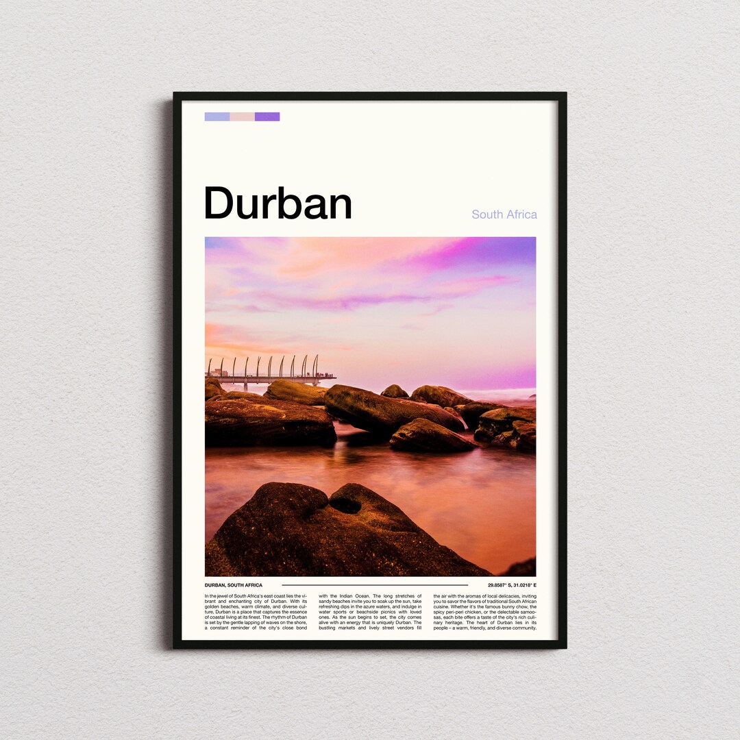 Durban Print, Durban Poster, Durban Wall Art, South Africa Art Print ...