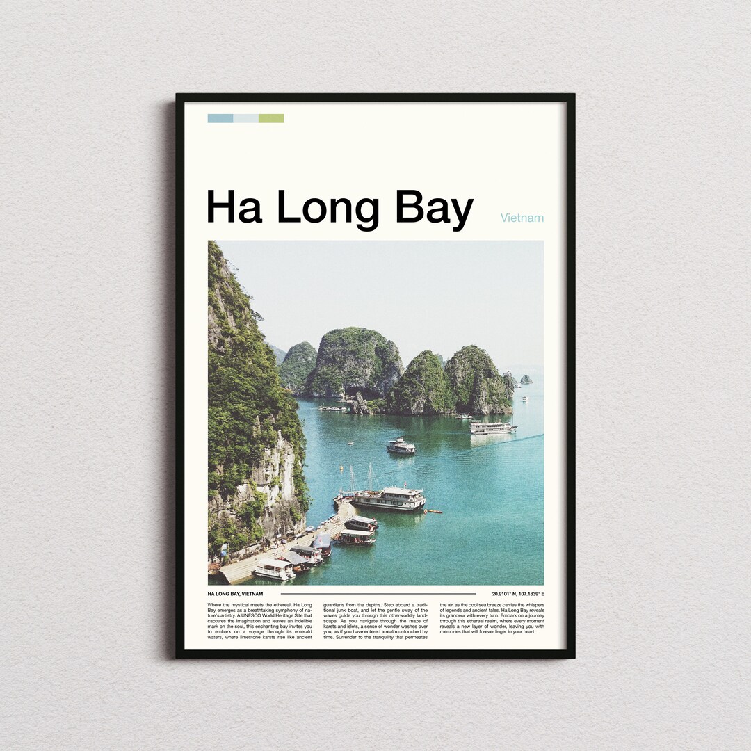 Ha Long Bay Print, Ha Long Bay Poster, Ha Long Bay Wall Art, Vietnam ...