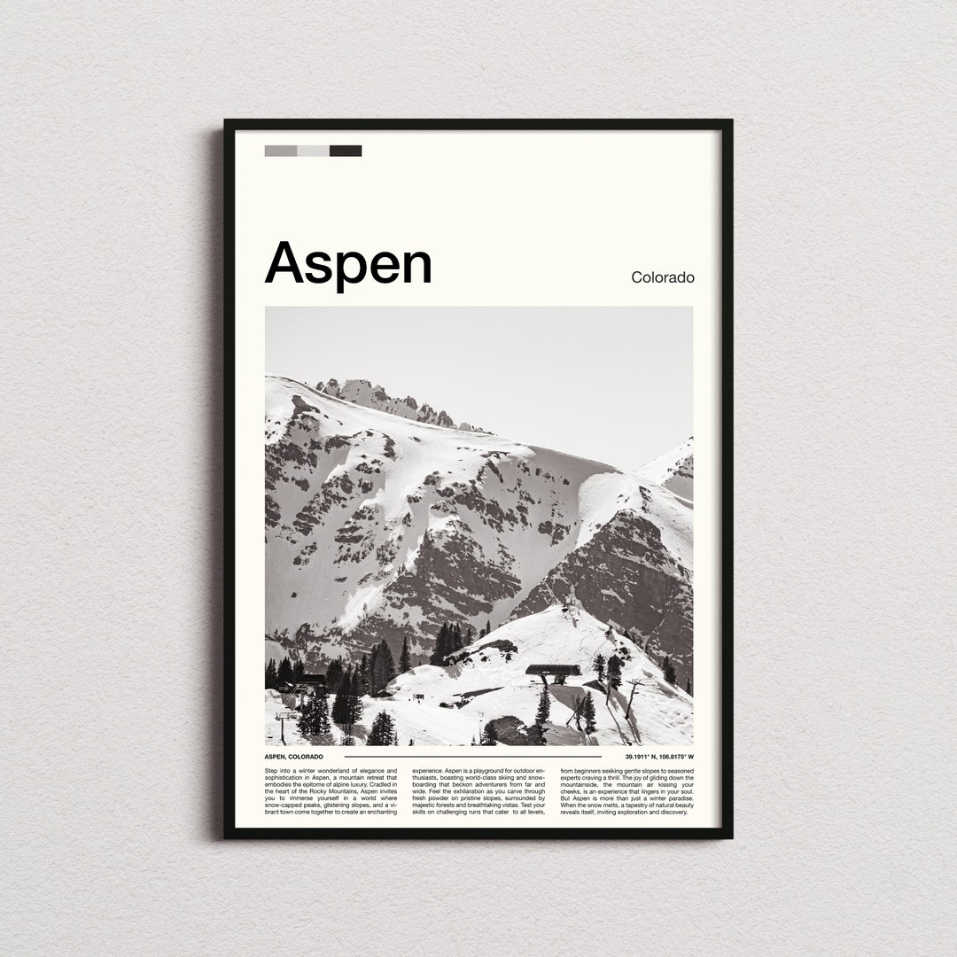Aspen Print, Aspen Poster, Aspen Wall Art, Colorado Art Print, Aspen ...