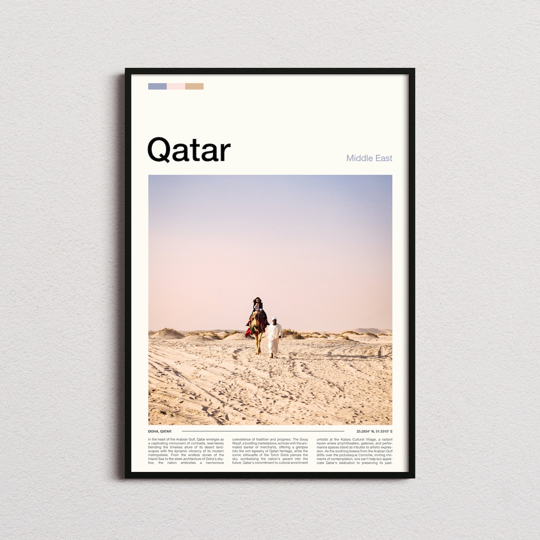Qatar Print, Qatar Poster, Qatar Wall Art, Qatar Art Print, Qatar Photo ...