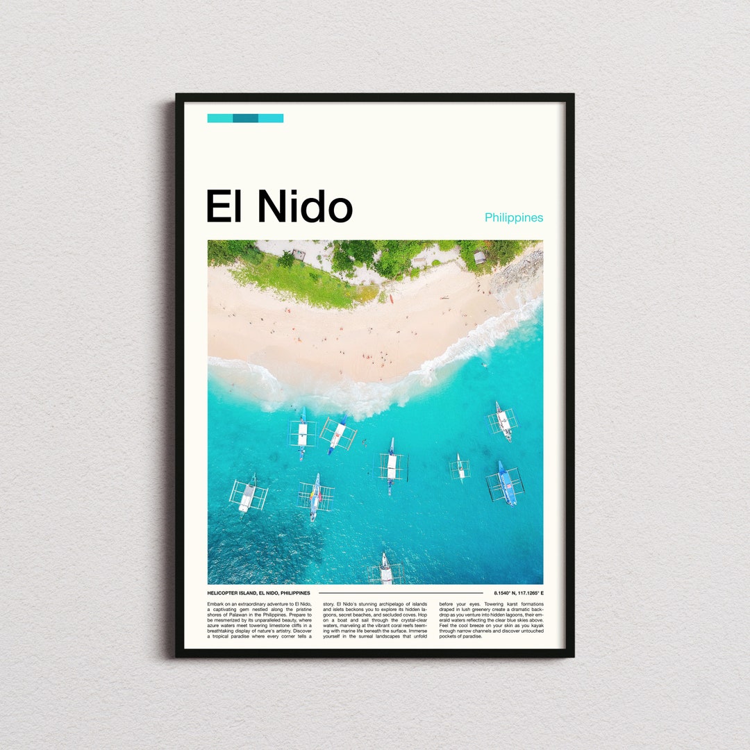 El Nido Print, El Nido Poster, El Nido Wall Art, Philippines Art Print ...