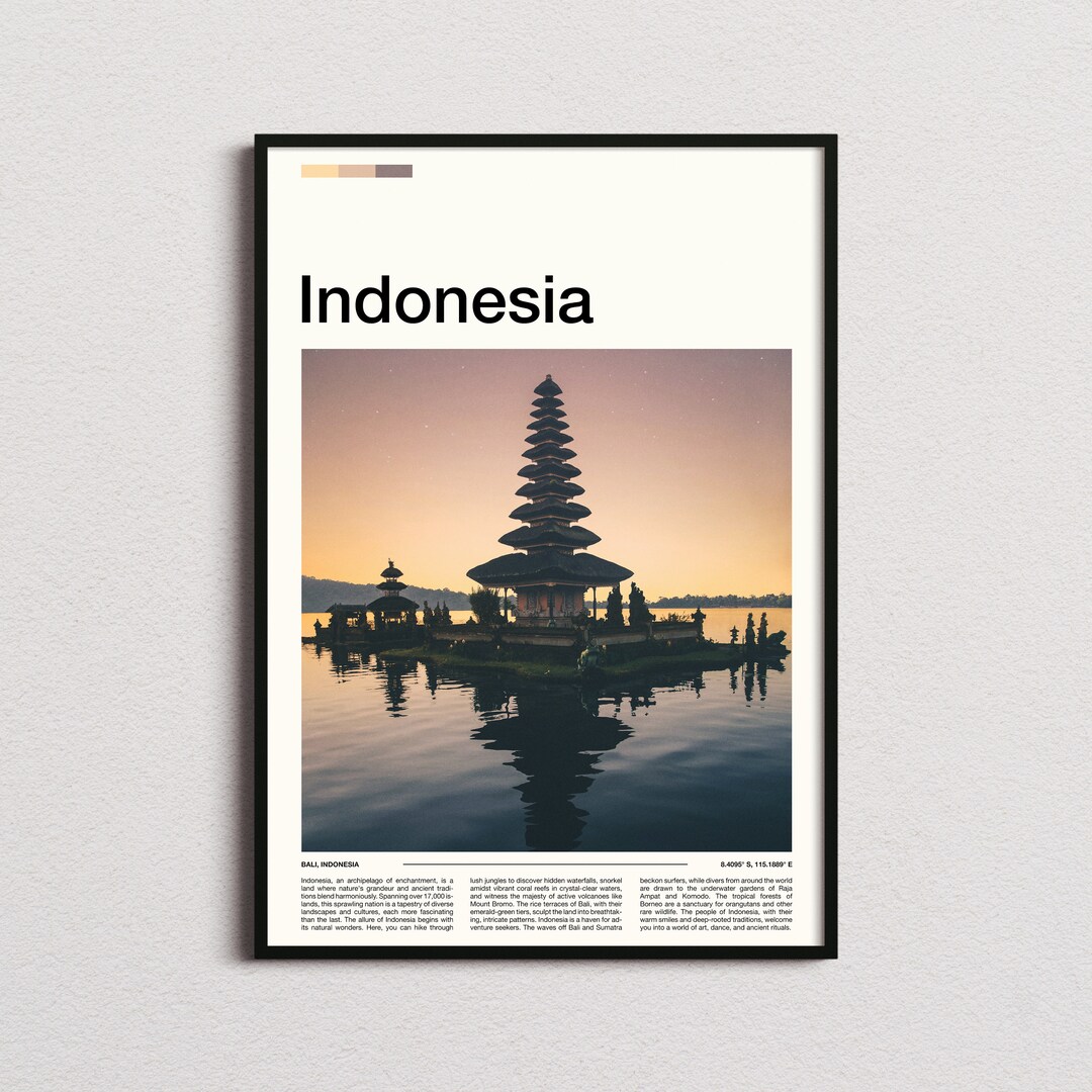 Indonesia Print, Indonesia Poster, Indonesia Wall Art, Indonesia Art ...