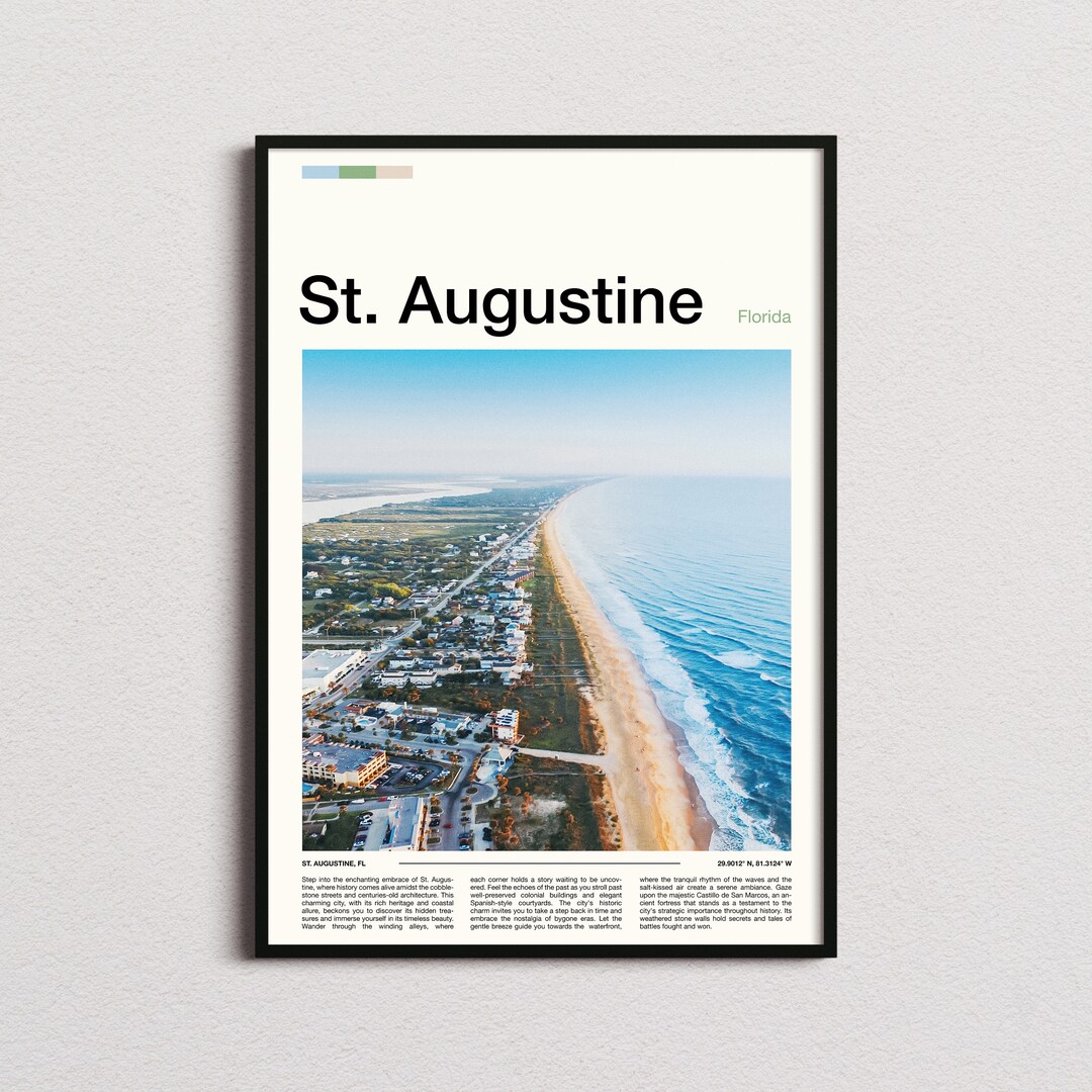 St. Augustine Print, St. Augustine Poster, St. Augustine Wall Art ...