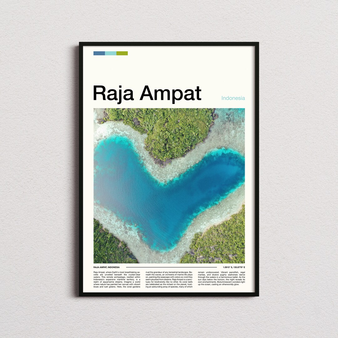 Raja Ampat Print, Raja Ampat Poster, Raja Ampat Wall Art, Indonesia Art ...
