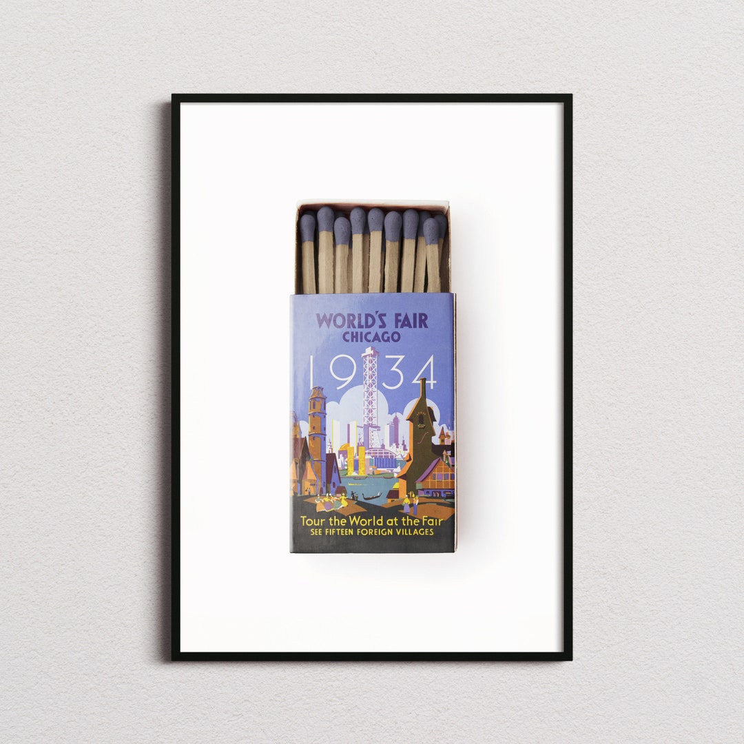 Vintage Chicago Matchbox Print, Chicago Print, Chicago Poster, Chicago ...