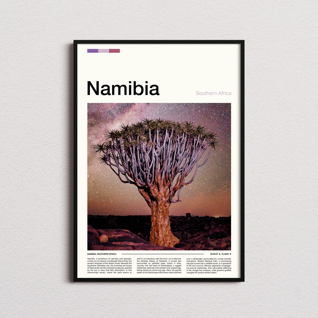 Namibia Print, Namibia Poster, Namibia Wall Art, Namibia Art Print ...