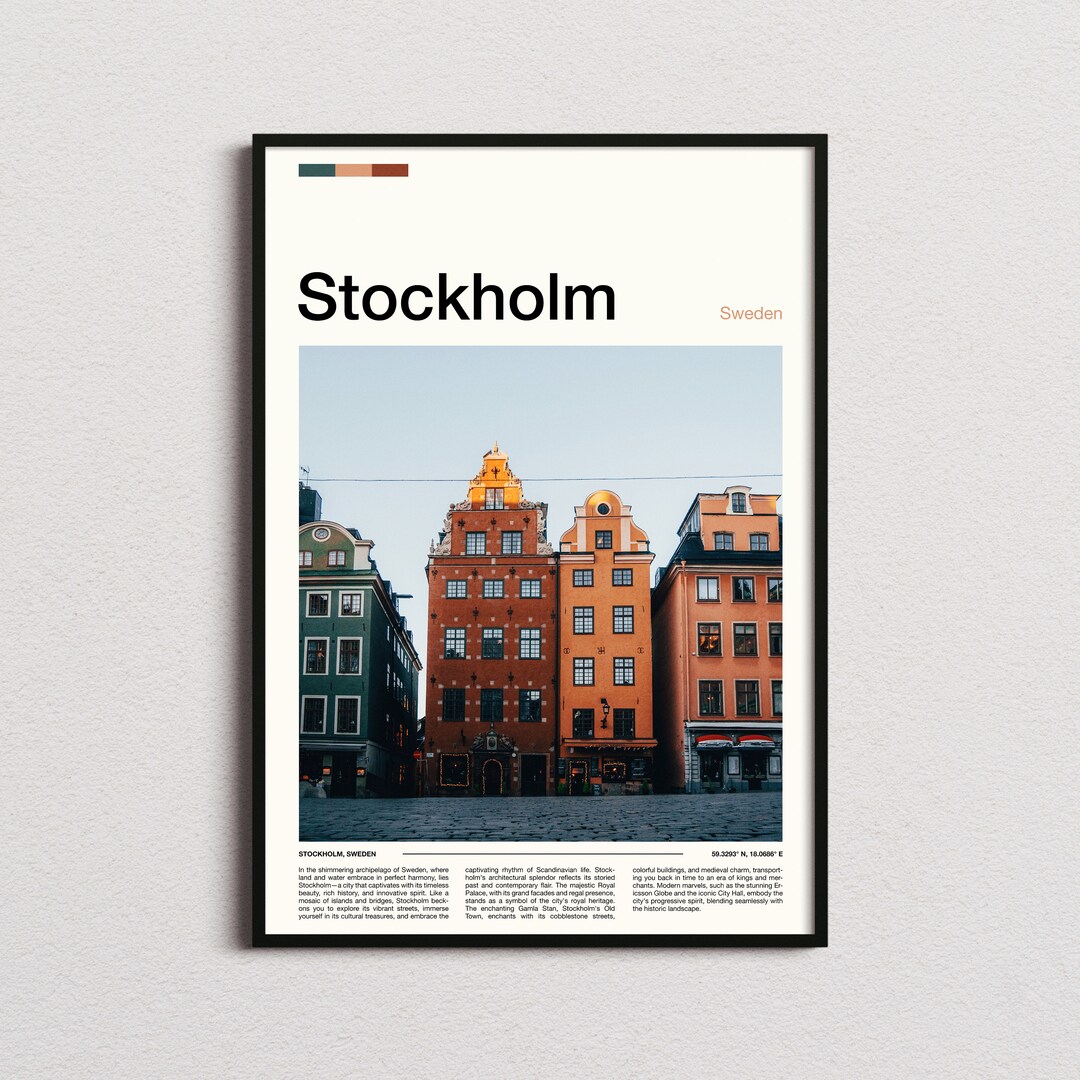 Stockholm Print, Stockholm Poster, Stockholm Wall Art, Sweden Art Print ...